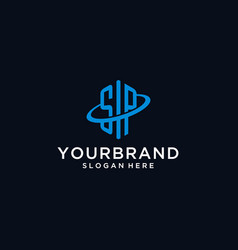 Sp initial wedding monogram logo Royalty Free Vector Image