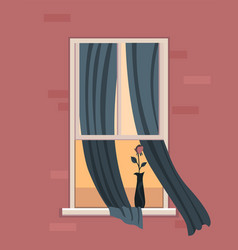 Cartoon home window Royalty Free Vector Image - VectorStock