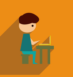 Flat web icon with long shadow people schedule Vector Image