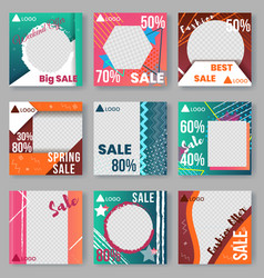 Templates set with gradient elements ad posters Vector Image