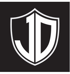 Jd logo shield style monogram design template Vector Image