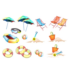 Beach Items for Summertime Royalty Free Vector Image