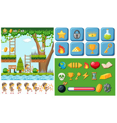 Game sprite actions - jumping Royalty Free Vector Image