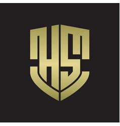Hs logo monogram isolated with frame shield shape Vector Image