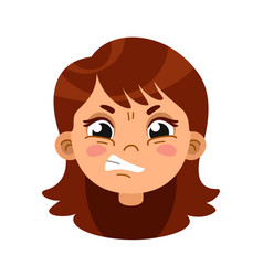 Embarrassed girl head for animation Royalty Free Vector
