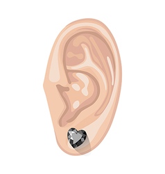 Human ear and earring Royalty Free Vector Image