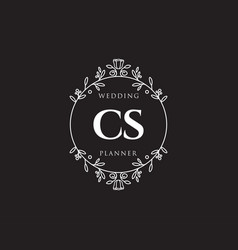 Cs initials letter wedding monogram logos Vector Image