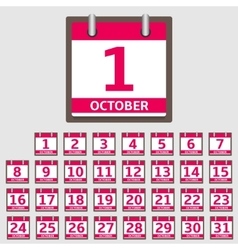 October 12 flat daily calendar icon Date Vector Image
