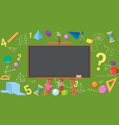 Math theme blank banner with tools Royalty Free Vector Image