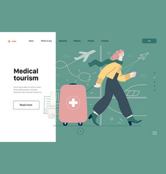 Medical tourism concept banner card with realistic