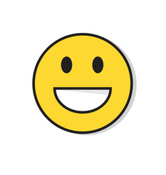 Yellow smiling face laughing positive people Vector Image
