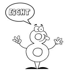 Number eight cartoon mascot character Royalty Free Vector