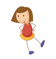 Girl kid cartoon smiling Royalty Free Vector Image