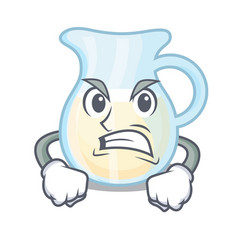 Angry milk jug completely filled with character Vector Image