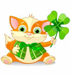 Clover kitten Royalty Free Vector Image - VectorStock