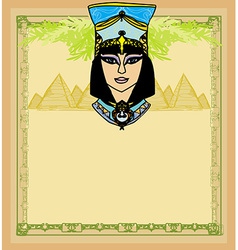 Egyptian queen Cleopatra frame Royalty Free Vector Image