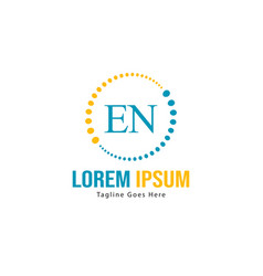 En letter logo design initial letter logo template