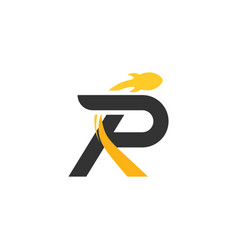 R letter logo with needle and thread creative Vector Image