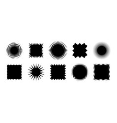 Zig zag edge oval shape collection jagged Vector Image