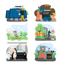 Electricity concept flat style design Royalty Free Vector