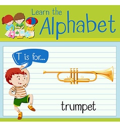 Flashcard alphabet t is for tongue Royalty Free Vector Image