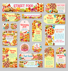 Fast food restaurant tag and cafe menu card design