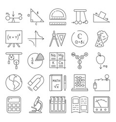 School and education icons symbols objects set Vector Image