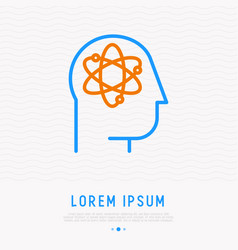 Science icon with human head Royalty Free Vector Image
