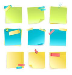Colored ripped lined paper strips collection Vector Image