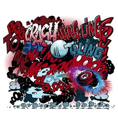 Graffiti elements explosion Royalty Free Vector Image