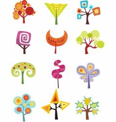 Funky trees Royalty Free Vector Image - VectorStock