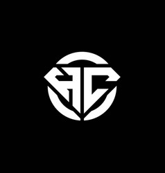 Hc monogram logo with hexagon shape and line Vector Image