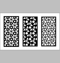 Laser cut decorative panel set jali design Vector Image