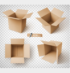 Cardboard delivery box and package icons Vector Image