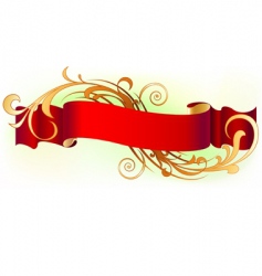 Red waving banner drawing Royalty Free Vector Image