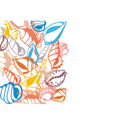 Abstract sea shell with splash ocean watercolor Vector Image