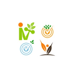 Leaf health logo design template Royalty Free Vector Image