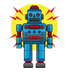 Red robot cartoon Royalty Free Vector Image - VectorStock