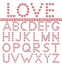 Pink red valentines day heartshapes font numeral Vector Image