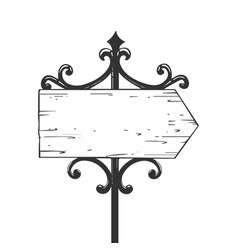 Old wooden double direction sign Royalty Free Vector Image