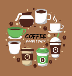 Coffee black icons Royalty Free Vector Image - VectorStock