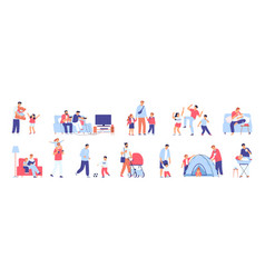 Family morning routine Royalty Free Vector Image