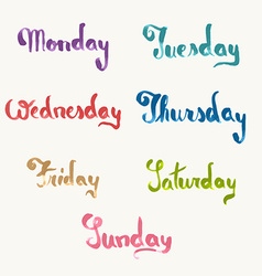 Kids holding cards saying days week Royalty Free Vector