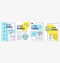 Child safety creative brochure template Royalty Free Vector