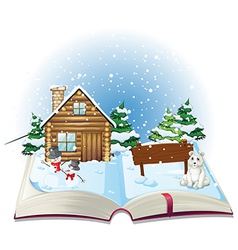 A winter outdoor landscape Royalty Free Vector Image