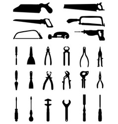 Tools silhouette set Royalty Free Vector Image