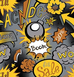 Bomb explosion comic style templates Royalty Free Vector