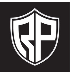 Rp initial logo linked circle monogram Royalty Free Vector