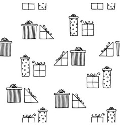 Seamless pattern with gift boxes wallpaper Vector Image