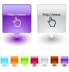 Www click square button Royalty Free Vector Image